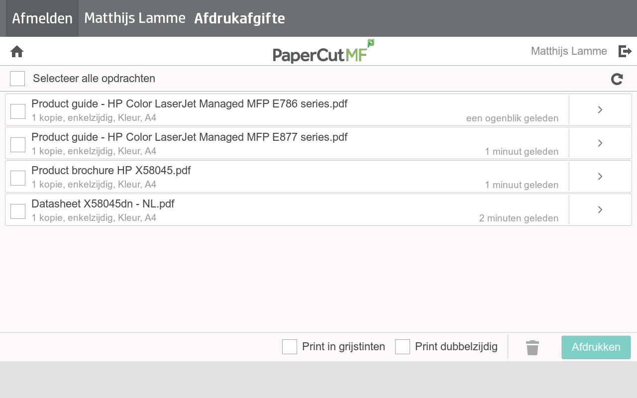 Follow-me printen met Papercut print management software